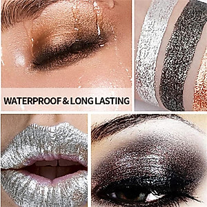 MAEPEOR Metallic Liquid Lipstick Set 6 Color Shimmer & Glitter Metallic Lipstick Long Wear and Non-stick Cup Diamond Pearl Lip Gloss Kit (Set 01)