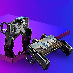 Mobile Game Controller L1R1 Triggers [ 2 Finger ], FPS or Battle Royale Controller Gaming Grip Joystick Gamepad, Shoot Aim Keys for 4.7-6.5" Android/iOS Phone