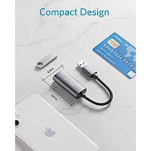 Anker USB 3.0 to Ethernet Adapter, PowerExpand USB 3.0 to Gigabit Ethernet Adapter, Aluminum Portable USB-A Adapter Compatible for MacBook Pro 2015, MacBook Air 2017, and More