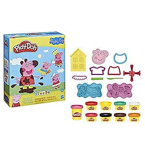 Play-Doh Peppa Pig Stylin' Set, Peppa Pig Playset with 9 Cans and 11 Tools, Peppa Pig Toys for 3 Year Old Girls and Boys and Up