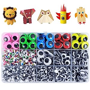 1680Pcs Googly Eyes Self Adhesive, Google Eyes for Crafts, Multi Colored Assorted Sizes Wiggle Eyes for DIY, Googly Eyes Stickers for Art Crafts Decoration, Toy Accessories