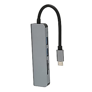 USB C 3.0 Hub, 5 in 1 Aluminum Alloy Case, UltraSlim High Speed 5Gbps MultiPort USB C Hub Adapter for PC, Printer and Laptop
