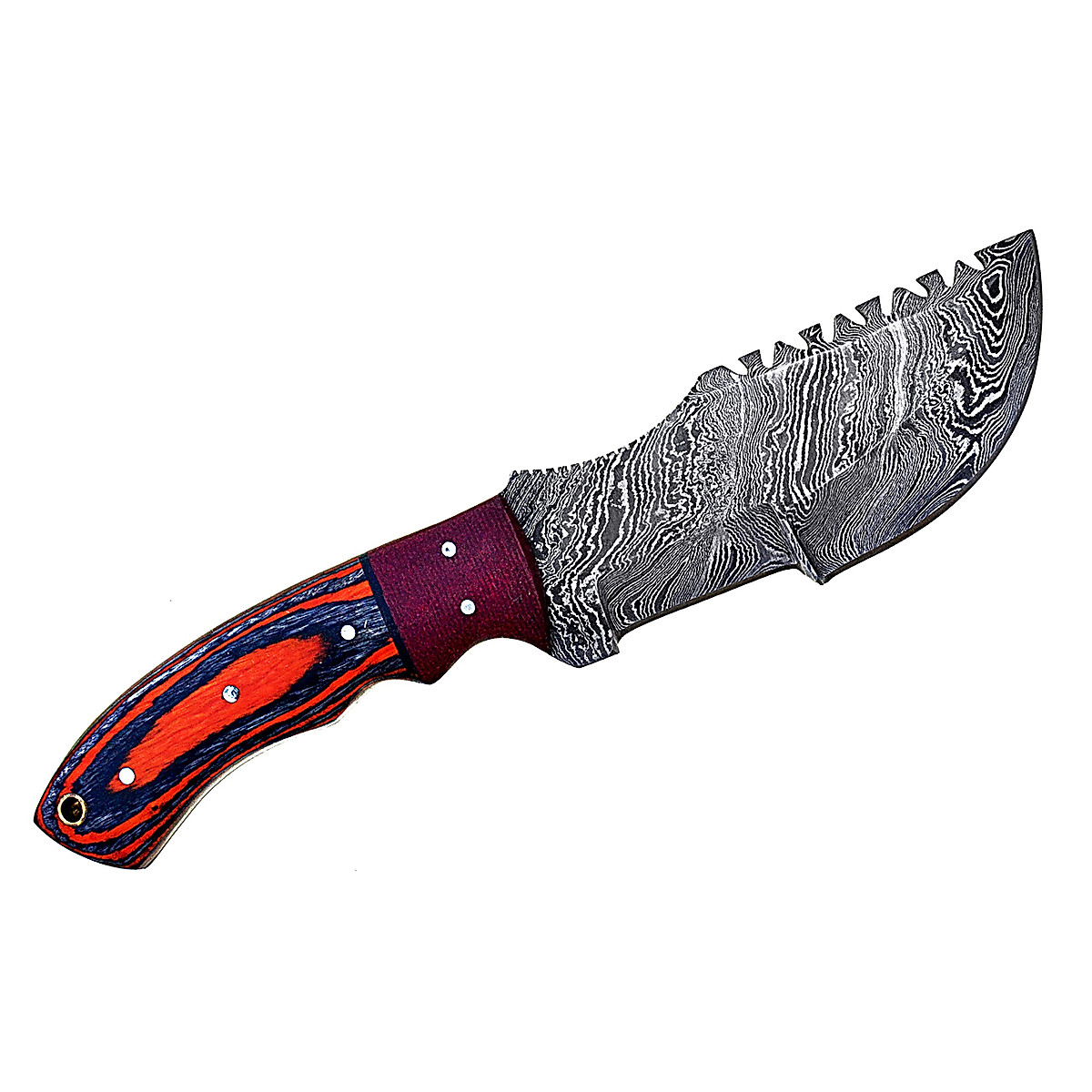 Smart & Sharp Custom Handmade Damascus Steel Hunting Knife/Tracker Knife SS-17332 (Black and Orange)