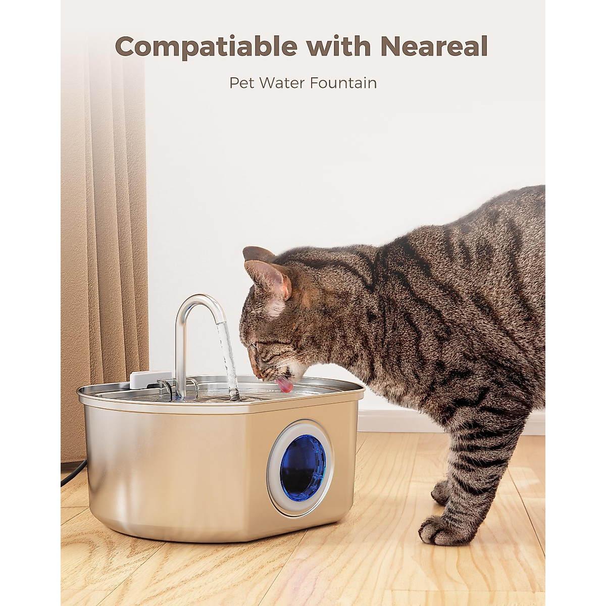 Neareal Cat Water Fountain Replacement Water Pump for 108oz/3.2L Automatic Pet Fountain Dog Water Dispenser