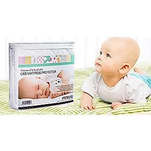 Crib Mattress Protector Cover - Comfortable, Breathable and Waterproof Bamboo Material. Keep The Crib Mattress Clean and Protected and Give Your Baby a Cozy Restful Sleep. Machine and Dryer Friendly.