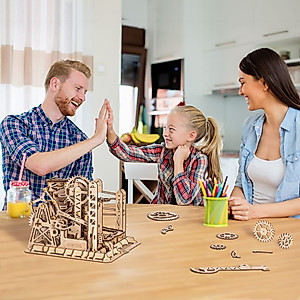 ROKR Marble Run 3D Wooden Puzzles Model Building Kits for Adults - Educational Project Brain Teaser, DIY Crafts for Adults & Kids (Ladder)