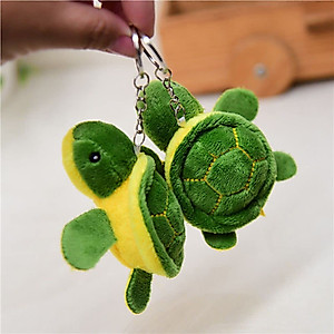 REBABA Mini Tortoise Plush Pendant Stuffed Animal Doll Cute Plush Sea Turtle Keychain Pendant Cartoon Plush Doll for Birthday Gift Bag Accessories(B)
