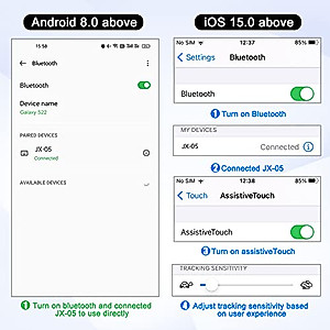 Bluetooths Remote Control Scrolling Ring for Tiktok Page Turner, Wireless Camera Shutter Selfie Button for iPhone Android iPad Cell Phone Remote Clicker Kindle App, Simulate Mouse Operation - Black