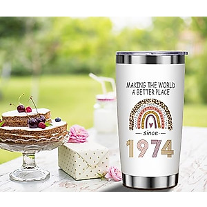 AYERMOYO 50th Birthday Gifts for Her,50th Birthday Gifts for Women,50th Birthday Gifts,50 Year Old Gifts for Women for FriendMomSister-1974 Tumblers