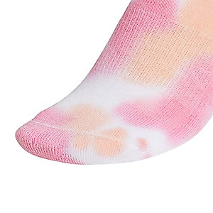 adidas Originals Women's Color Wash Quarter Socks (3-Pair), White/Rose Tone Pink/Ambient Blush Pink, Medium