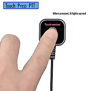 HYSHIKRA Radio Headset, Acoustic Tube Walkie-Talkie Earpiece with Touch Press PTT and Built-in Microphone for Baofeng 888S Retevis Kenwood Two Way Radio