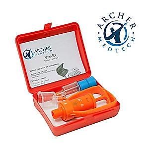 Ven-Ex Snake Bite Kit, Bee Sting Kit, Venom Extractor Suction Pump, Bite and Sting First Aid for Hiking, Backpacking and Camping. Includes Bonus CPR face Shield by Archer MedTech.
