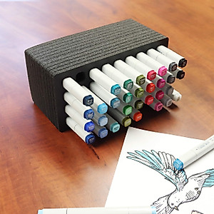 Polar Whale Art Marker Storage Tray Organizer Pen Pencil Brush Storage Design Stand Supply Horizontal Storage Non-Scratch Non-Rattle Washable Compatible with Copic and More Holds 36