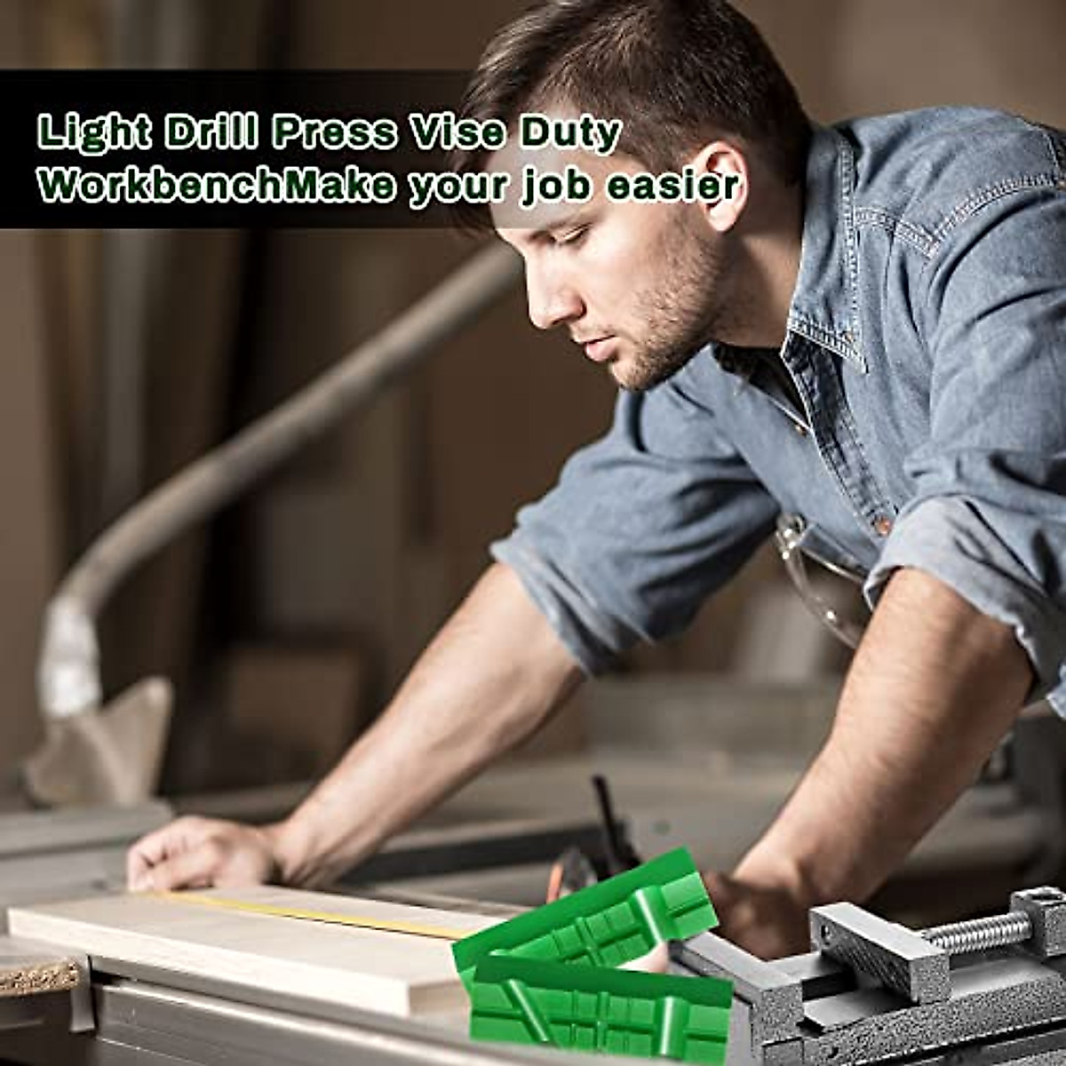 Tools Drill Press Vise Metal Press Vice Workbench Drill Vise Clamp with 2 Pieces Magnetic Pads Multi Grooved Pads Set for Daily Working Supply(3 Inch)