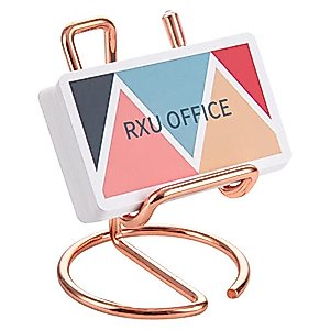 Business Card Holder for Desk,Cute Metal Rose Gold Desktop Business Card holder Display for Men & Women