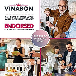 VINABON Self-Pulling Wine Opener - New 2023 2-in-1 Professional-Quality Twister Wine Corkscrews with Wine Foil Cutter - Manual Easy-Turn Wine Bottle Opener Corkscrew. Includes WineGuide Ebook