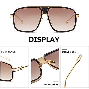 AEVOGUE Sunglasses For Men Goggle Alloy Big Frame Square Metal Punk Style Shield AE0336