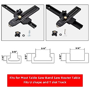 GOINGMAKE Thin Rip Jig Table Saw Jig Guide for Making Repetitive Narrow Thin Strip Cuts Woodworking Tools Fast Thin Ripping Guide for Table Saw Band Saw Router Table Fits for 3/8" x 3/4" T Slot