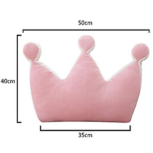 Nunubee Short Plush Crown Shaped Throw Pillows Fluffy Plush Stuffed Toy Gift Kids Room Decoration 14.2 Inch / 36 cm - Pink Triangle Crown