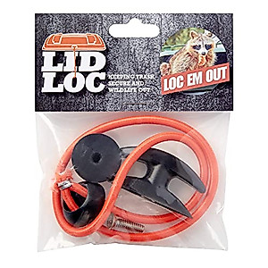 Lid Loc Outdoor Garbage Can Lock Keeps Trash Secure and Wildlife Out Wind Weather Proof Strong Durable