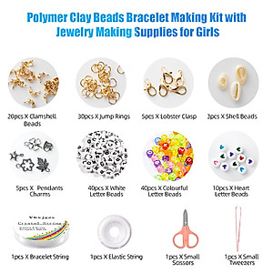 Ybxjges Clay Beads Bracelet Making Kit, 3800Pcs Polymer Flat Beads for Jewelry Making Heishi Beads for Friendship Bracelet Kit with Charm Kit for DIY Crafts Gifts for Girls Age 6-12