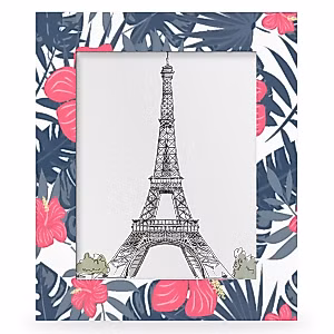Gublec 4x6 Frame for Wall Decor Palm Red Leaves Wood Photo Frame with High-Clarity Plexiglas Picture Frames for Farmhouse Living Room Office Desk