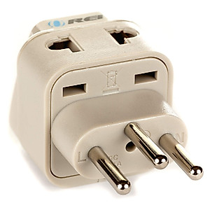 OREI US to Switzerland Plug Adapter -Switzerland Travel Adapter - Type J - Universal 2 in 1 - CE Certified - RoHS Compliant - Beige (DB-11A)