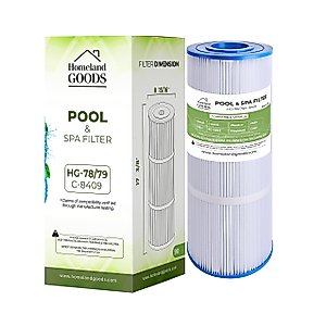 Homeland Goods PLF90A Pool Filter Replacement for Hayward C900, CX900RE, Pleatco PA90, Sta-Rite PXC95, Unicel C-8409, Ultral-B6, Filbur FC-1292, PXC95, 90 sq.ft 17 3/8" x 8 15/16" 1PK