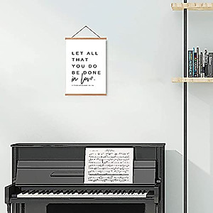 HPNIUB Natural Wood Magnetic Hanger Frame & Canvas Poster-Bible Verse Canvas Wall Art Print Inspirational Typography Positive Art Painting 28X45cm Frames Hanging Kit