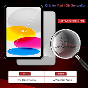 bersem 2 Pack Screen Protector for iPad 10th Generation 10.9 Inch (2022), 9H Hardness Tempered Glass with Customized Installation Tray, Support Apple Pencil, Anti Scratch, HD Clear, One-Pull Box