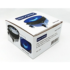 HIGH POWER BlueAM4 Blue LED Light CPU Air Cooler with Aluminum Heatsink & 95mm PWM Cooling Fan for AMD Ryzen 5,7,9 Processor/Socket AM4 / AM5 PC Motherboard