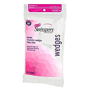 Swisspers Premium Pro Cosmetic Wedges, Latex-Free Makeup Wedge, Jumbo Size, 16 Count Bag