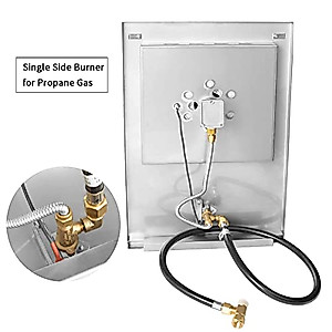 Stanbroil Gas Single Side Grill Burner, Outdoor Grill Drop-in Built-in Side Grill Burner for Propane Gas - Stainless Steel