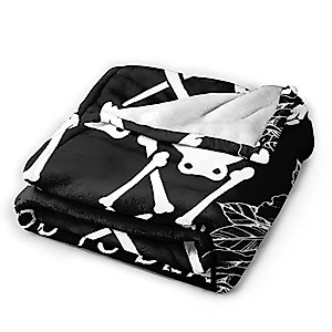 Custom Name Blanket, Personalized Skeleton Flannel Throw Blankets: Love You to Death Blanket, Spooky Skull Blanket, Wedding or Anniversary Present, Halloween Goth Wedding Valentines Day Gift 50"x40"