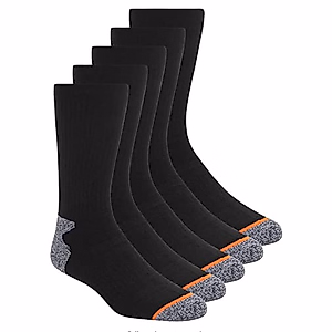 GQN 5-Pairs Men's Weatherproof Vintage Outdoor Wool Blend Crew Calf Socks (US, Numeric, 6, 12, Regular, Regular, black)