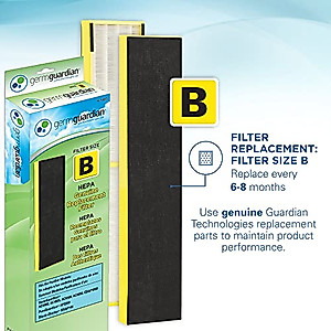 Germ Guardian AC4900CA 22” 3-in-1 True HEPA Filter Air Purifier for Home, Full Room, UV-C Light Kills Germs, Filters Allergies, Smoke, Dust, Pet Dander, & Odors, 3-Yr Wty, GermGuardian, Black