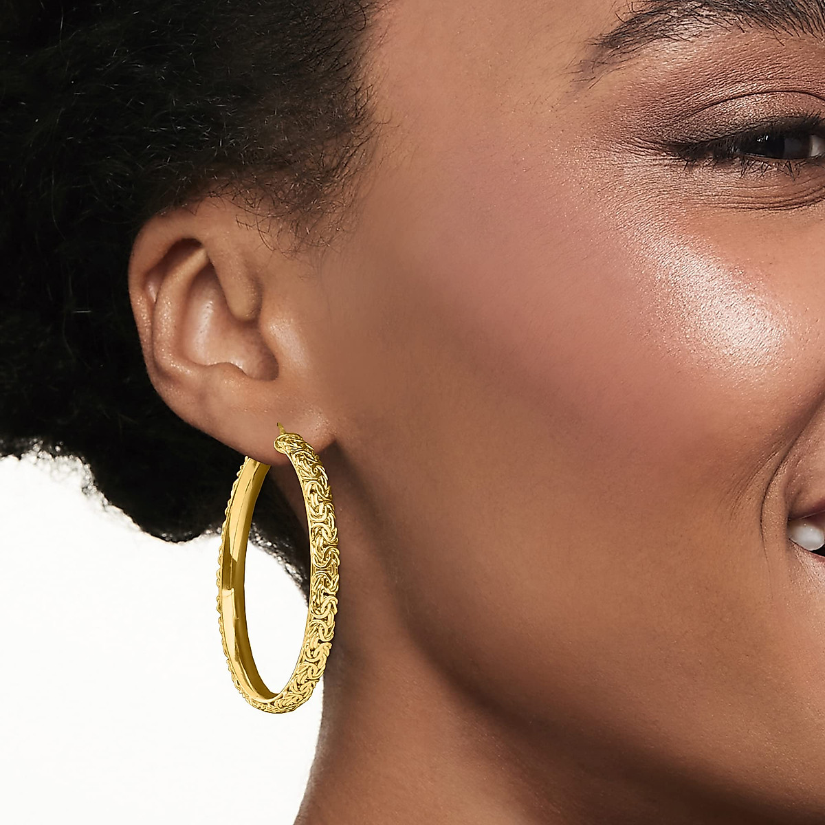 Ross-Simons 18kt Yellow Gold Over Sterling Silver Extra Large Byzantine Hoop Earrings