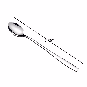 HOMMP Long Handle Iced Tea Spoon, Stainless Steel Ice Cream Spoon, Set of 16
