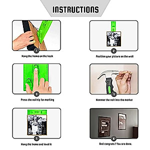 Picture Hanging Kit, Picture Hangers| 260 Pieces Wall Hangers Accessories with Picture Hanging Hooks,Nails for Hanging Pictures,Frame Hanging Hardware with Small Claw Mini Hammer with Magnecti Head.