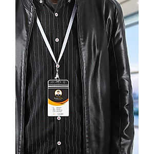 KTRIO 10 Pack ID Badge Holders, Clear Card Holder for Breakaway Lanyard, Multi ID Holder with Waterproof Resealable, Name Tag Badge Holder for Nurses, Office and School, Vertical