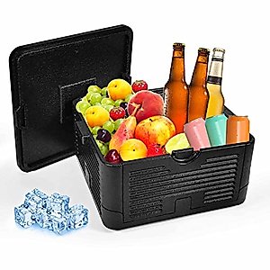 Camping Cooler, Collapsible 19L 30 Can Insulated Ice Chest, Portable Lightweight Hard Car Coolers, Large Waterproof Cooler Box Keep Cold and Warm for Camping, Hiking, Fishing, Beach-by BRILLIRARE
