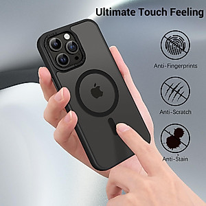 GaoBao Magnetic for iPhone 13 Pro Max Case, iPhone 13 Pro Max Phone Case, [Compatible with Magsafe] Slim Fit Shockproof Translucent Women Men Girls Boys Protective Case for iPhone 13 Pro Max, Black