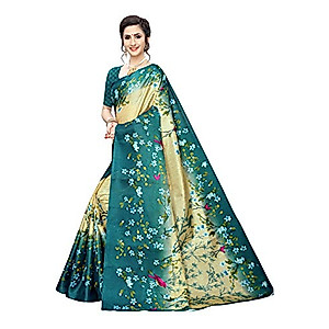 Anni Designer art silk with blouse piece Saree (RAMSHA-PINK_1 Free)