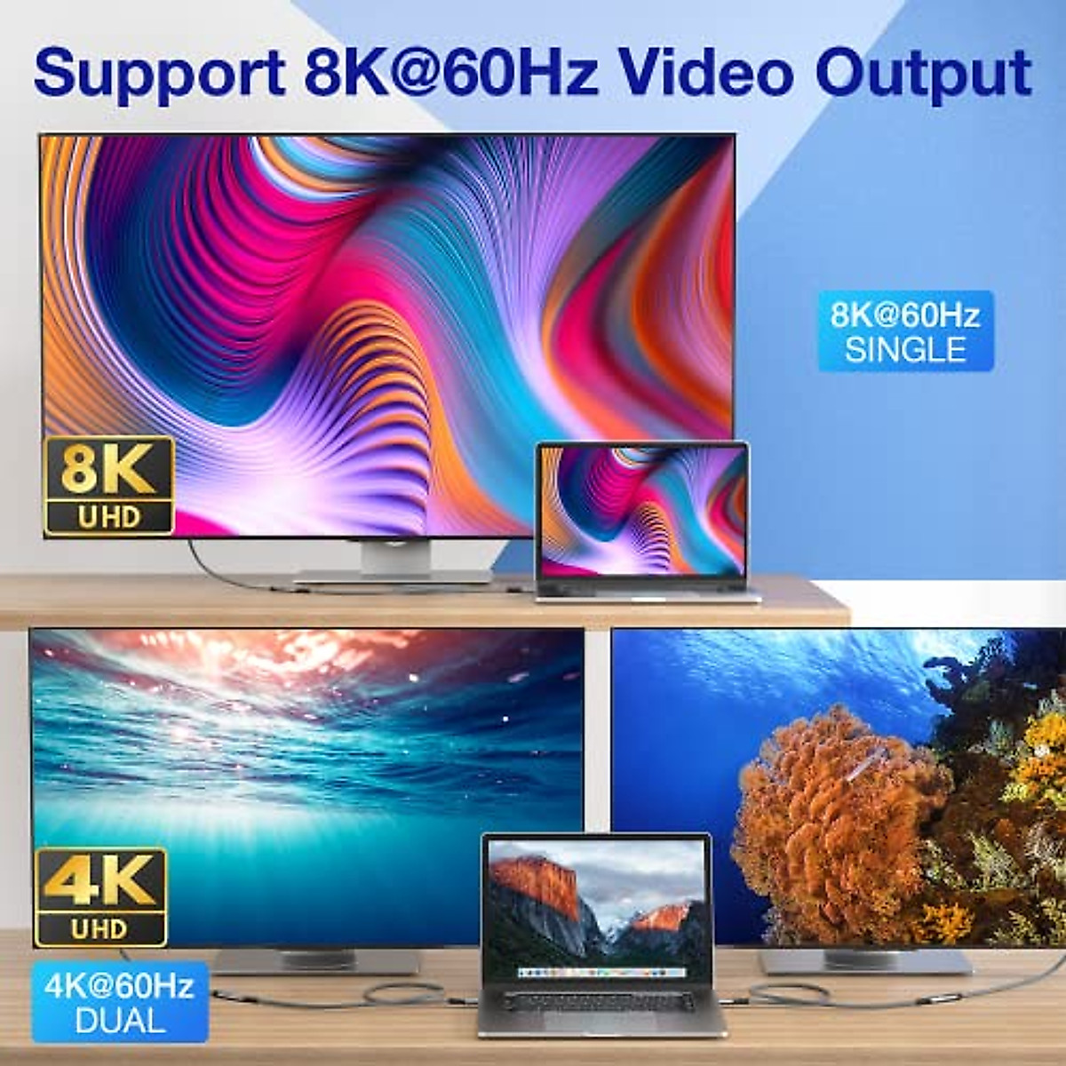 USB4 Extension Cable 2.62Ft, Thunderbolt 3 & 4 Extension Cable, USB C 4.0 Support PD 100W 20V5A, 40Gbps Transfer, 8K@60Hz, 6K/4K@60Hz Video for Dell/HP/Anker Dock, MacBook, iMac, Dell XPS, Intel NUC