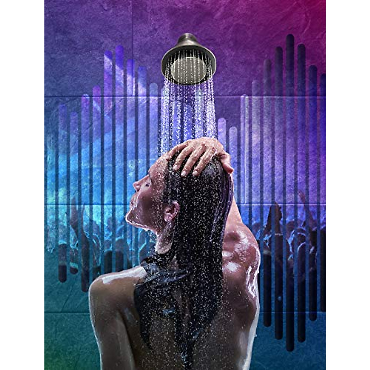 KOHLER 28238-NKE-BN Moxie Bluetooth Showerhead, Waterproof Shower Speaker, 2.5 GPM, Vibrant Brushed Nickel