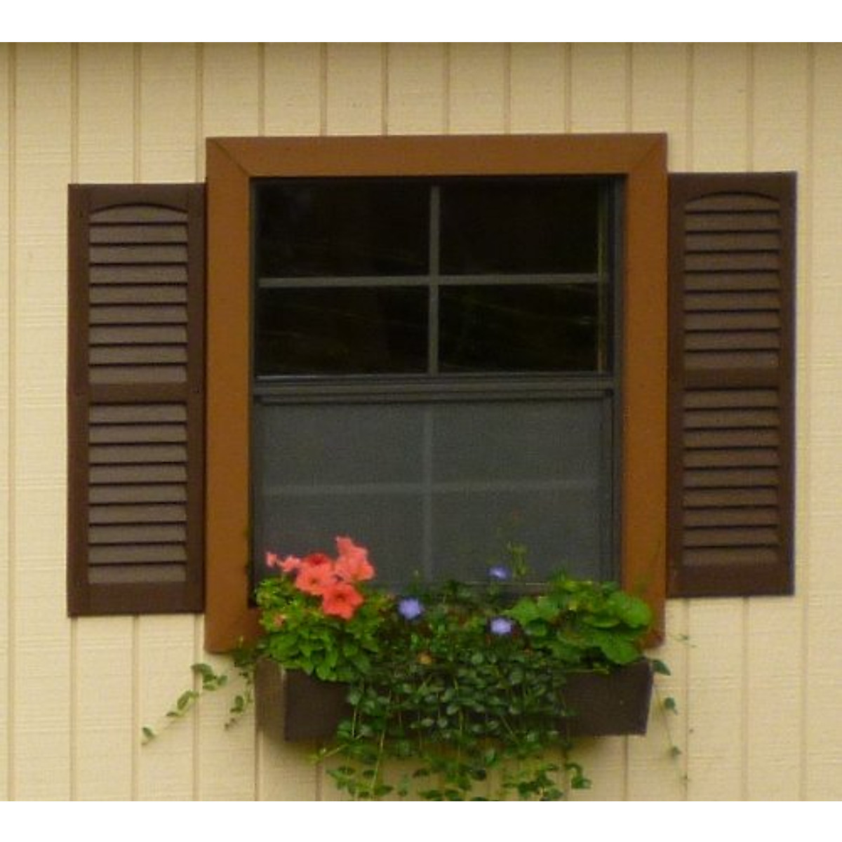 14" w x 21" t Brown Flush Aluminum shed Windows Tempered Glass Vertical Slider with Screen