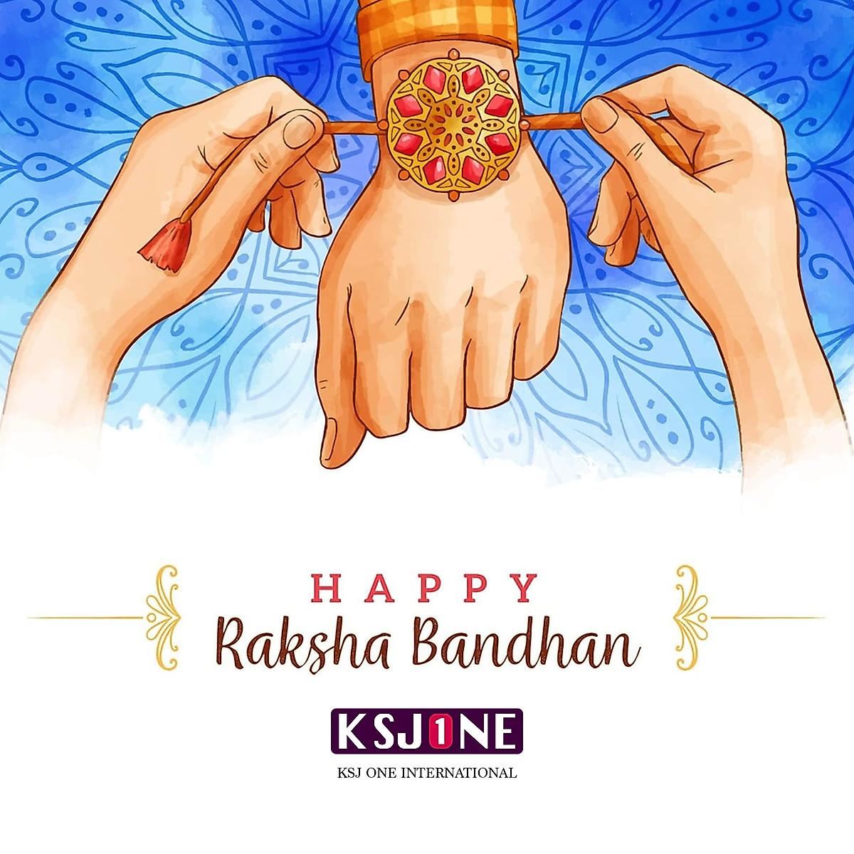 KSJONE Set of 12 Om Design Rakhi Thread, Rakhi for Brother, Raksha Bandha Gift for Your Brother, Rakhi Bracelet for Loving Sibling, Father, Bhabhi, Bhaiya with Roli Chawal (Design 4)