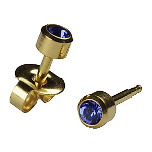 Ear Piercing Earrings 6 Pairs of 4mm 16ga Thick Post Gold Studex Studs Hypoallergenic