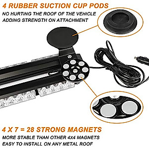 ASPL 29.5" 54 LED Strobe Light Bar Double Side Flashing High Intensity Emergency Warning Flash Strobe Light with Magnetic Base for Safety Construction Vehicles Tow Trucks Pickup (Green/White)