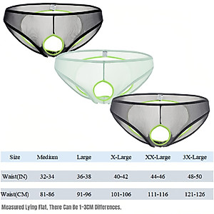 ZONBAILON Mens Sexy Sheer See Through Underwear Briefs Ultra Thin Front Opening Bikini Low Rise Jockstraps Grey M